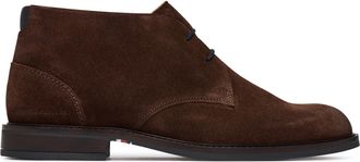 Tommy Hilfiger Schn&uuml;rschuhe Tommy Hilfiger Corporate Dressy Suede Lace Boot FM0FM05951 Braun