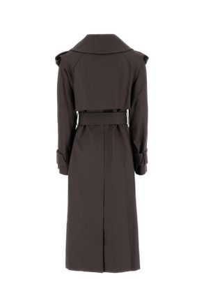 Victoria Beckham Cotton Belted Coat - Brown