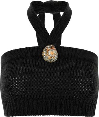 Alanui Femme, Tops, Noir, Taille: 38 FR Island Memories Crop Top