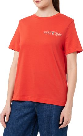 GANT Damen REG Shield SS T-Shirt, Bright RED, Large