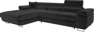 Mirjan24 Ecksofa Torezio Mini mit Bettkasten, Einstellbare Kopfstützen, Bequeme Polsterung, Eckcouch mit Schlaffunktion für Wohnzimmer L-Form Couch mit Bettfun