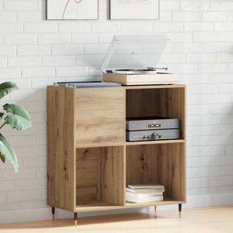 vidaXL Meuble &agrave; vinyles avec &eacute;tag&egrave;re ch&ecirc;ne artisanal 85 x 38 x 89 cm vidaXL