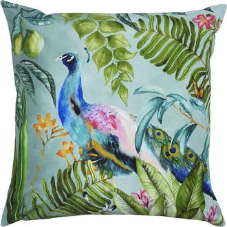 Evans Lichfield Pfau im Freien Kissenbezug, Polyester, Multi, 43 x 43cm
