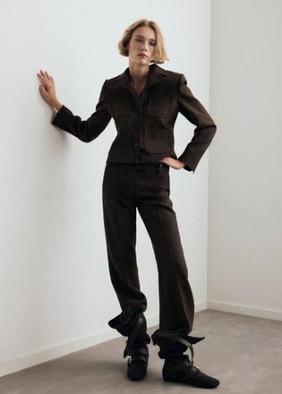 Mango Wildleder-Boots mit Schnallen dunkelgrau meliert - Damen - 36 - MANGO