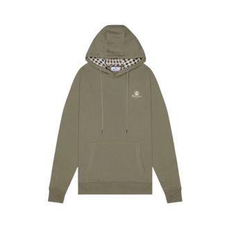 Aquascutum Club Check Lined Pullover Hoodie - - Sweatshirts & Hoodies - Herren - Gr&uuml;n - L