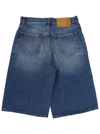 Haikure Cotton Denim Shorts - Blue