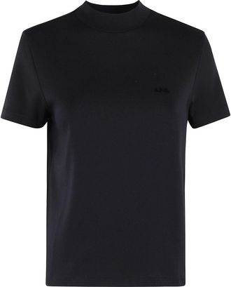 A.P.C. T-Shirt mit Logo-Print - Schwarz