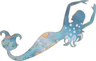 Holibanna Meerjungfrau Wandbild aus Metall 30cm Wetterbest&auml;ndig f&uuml;r Spa und Waschk&uuml;che Langlebige Dekoration f&uuml;r Innen und Au&szlig;enbereich