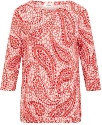 s.Oliver 3/4-Arm-Shirt T-Shirt Shirt aus Viskosestretch in O-Shape