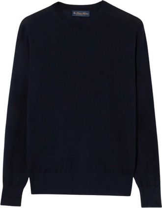 Brooks Brothers Homme, Pulls, Bleu, Taille: L Pull Ras du Cou en Laine et Cachemire