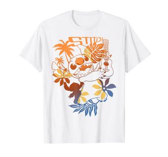 Disney Lilo & Stitch Ukulele Tropical Portrait Outline T-Shirt