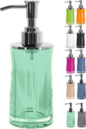 Spirella Seifenspender Sydney | mit Edelstahlpumpe | Flüssigseifen-Spender | Acryl | 200ml | Langliebig und Robust | Grün durchsichtig