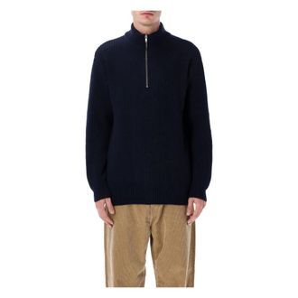 Colorful Standard Quarter-Zip-Pullover - - Knitwear - Herren - Blau - XL