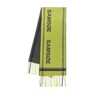 Sams&oslash;e & Sams&oslash;e Wool Striped Scarf - Green