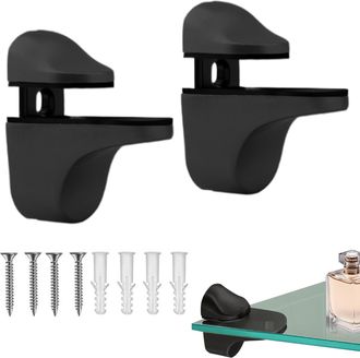 Generic Glas Halterungen Wandmontage | 2 Stück Glas Halterungen Klemmträger - Wandmontage Halter Für Arbeitsplatz Wohnbereich Bad Küche Schlafzimmer Wand