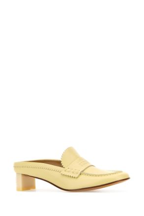 Maison Margiela Womens Pastel Yellow Leather Mules Lemonicing Sandali Sandal