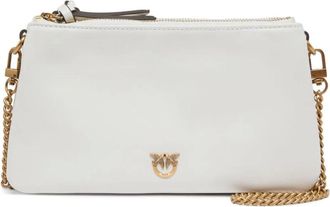 Pinko Pinko, Femme, Sacs, Blanc, Taille: ONE Size Mini Double Bag