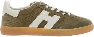 Hogan Low-Top Sneaker - Suede Sneakers With Nappa Leather Details - Gr. 7_5 - in Gr&uuml;n - f&uuml;r Damen