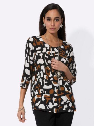 Cr&eacute;ation L Klassische Bluse Druck-Bluse 3/4-Arm