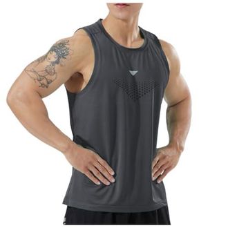 Generico D&eacute;bardeur d&eacute;t&eacute; sans manches pour homme, s&eacute;chage rapide, &eacute;lastique et respirant, sans manches, gris, XXXL