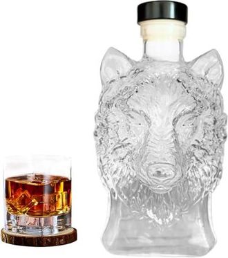 Generic Carafe &agrave; d&eacute;canter - Distributeur de liqueur, 350 ml, profil t&ecirc;te de loup, gadget de collection, gadget cool pour d&eacute;coration de la maison, r&eacute;cipient po