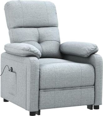 vidaXL Fauteuil inclinable &eacute;lectrique Gris clair Tissu vidaXL