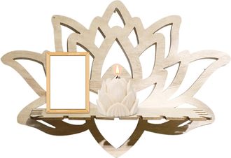 Generic Blumenförmiges Wandregal, Wandregal aus Holz, ausgehöhlte Wanddekoration für Schlafzimmer, Wohnzimmer, Badezimmer, hängendes für Kerzen-Fotorahmen, Pf