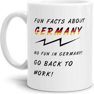 Tassendruck Design-Tasse No Fun in Germany - Kaffeetasse/Mug/Cup - Qualität Made in Germany