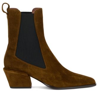 PARIS TEXAS Womens Ankle Boots Pointed Suede Tundra Calfskin