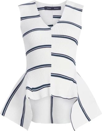 Proenza Schouler Femme, Tops, Blanc, Taille: 42 FR Eugenie Rib Knit Top