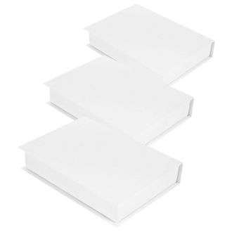 Garneck Fake B&uuml;cher 3 St&uuml;ck Wei&szlig; Leere Dekob&uuml;cher Attrappen f&uuml;r Eingangsbereich und Wohnzimmer Regal und Tisch Deko