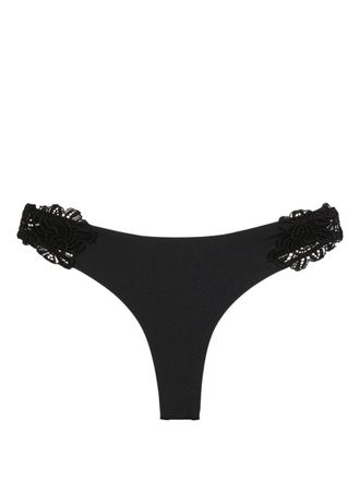 Ermanno Scervino bas de bikini &agrave; dentelle fleurie - Noir
