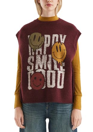 QS by s.Oliver Oversized Pullunder mit Intarsie