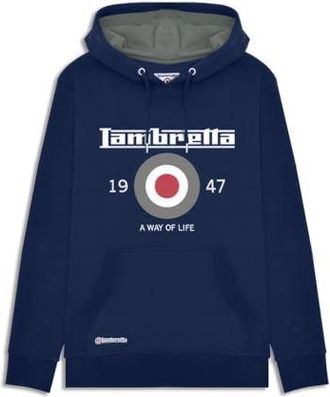 Lambretta Sweat à capuche Target pour homme, bleu marine, XXL