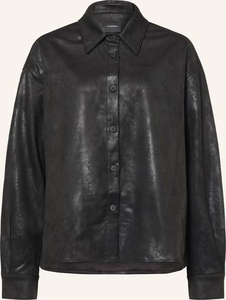 ER Elias Rumelis Elias Rumelis Oversized-Hemdbluse Belli In Lederoptik schwarz