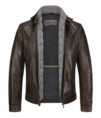 Milestone Lederjacke MSBarney aus Lammleder mit abnehmbarem Windschutz