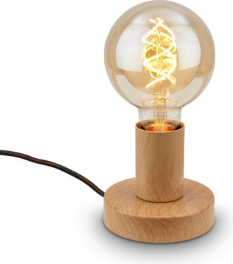 Briloner Mini Tischlampe mit Kabelschalter, Retro, Vintage, E27, max. 10W, Lampe, Nachttischlampe, Tischleuchte, Dekolampe Flur, Bürolampe, Leselampe, 10x9 cm 