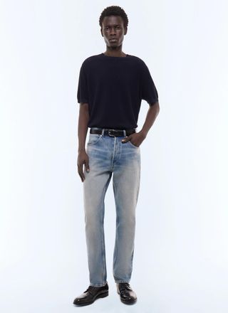 Fursac Pantalon 5 poches en denim faux uni - Taille 29 - Homme