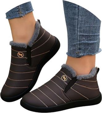 Generic Boojoy Bottes de neige orthop&eacute;diques imperm&eacute;ables pour femme, soutien de la vo&ucirc;te plantaire, doublure en fourrure, chaussures chaudes antid&eacute;rapantes a