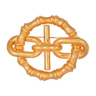 Balmain Femme, Accessoires, Jaune, Taille: ONE Size Broche Sync fa&ccedil;on bambou