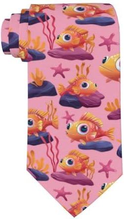 Generic Poissons Tropicaux Colorés Cravate Homme Décontractée Cravatte Doux Cravates Hommes Pour Soirée Célébrations Événements