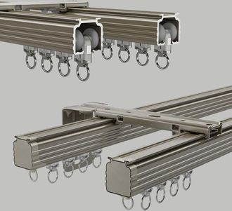 Generic Doppelte Deckenvorhangschiene Aus Schwerem Aluminium - 70-600 cm - Gardinenstange F&uuml;r Raumteiler F&uuml;r Schlafzimmer, Wohnzimmer, Krankenhaus(Gray Cellin