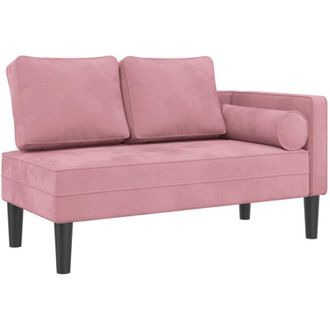 vidaXL Chaiselongue mit Kissen Rosa Samt Vidaxl
