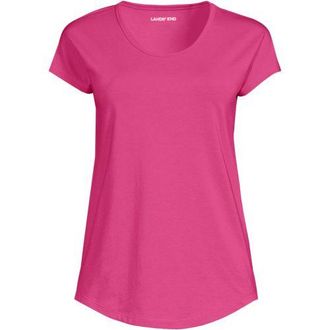 Lands End Shirt aus Baumwolle/Modal-Mix mit Ballett-Ausschnitt, Damen, Größe:52-54 plus, Pink, Baumwolle Modal, by Lands End