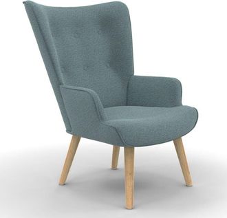 IDMarket Idmarket - Fauteuil scandinave ivar en tissu vert eucalyptus