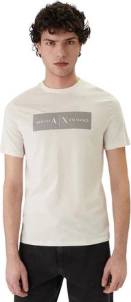 A|X Armani Exchange Homme, Tops, Beige, Taille: M T-shirt en coton coupe droite