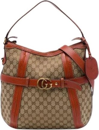 Gucci Sac bandouli&egrave;re en toile Pre-owned - Femme - Pre-owned - Beige - Taille: ONE Size