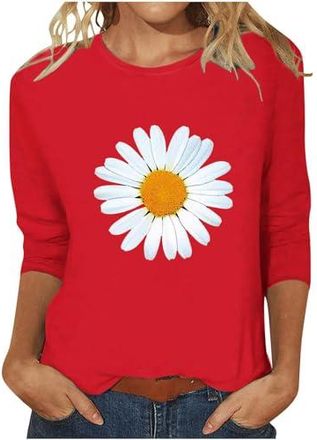 Generic Tee-Shirt Femme Soldes Pull De Fete Femme Soldes Tunique Mariage Grande Taille Vetement Paillette Blouse Rouge Chic Manche Longue T Shirt Noel pour Fe