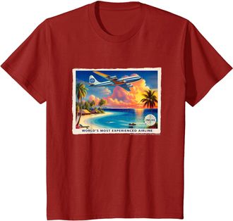 Pan Am Vintage Strand Flugzeug Szene T-Shirt