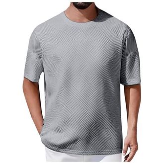 Generico T-shirt &agrave; manches longues pour homme avec col rond, pull d&eacute;contract&eacute; et chaud, gris, 5X-Large